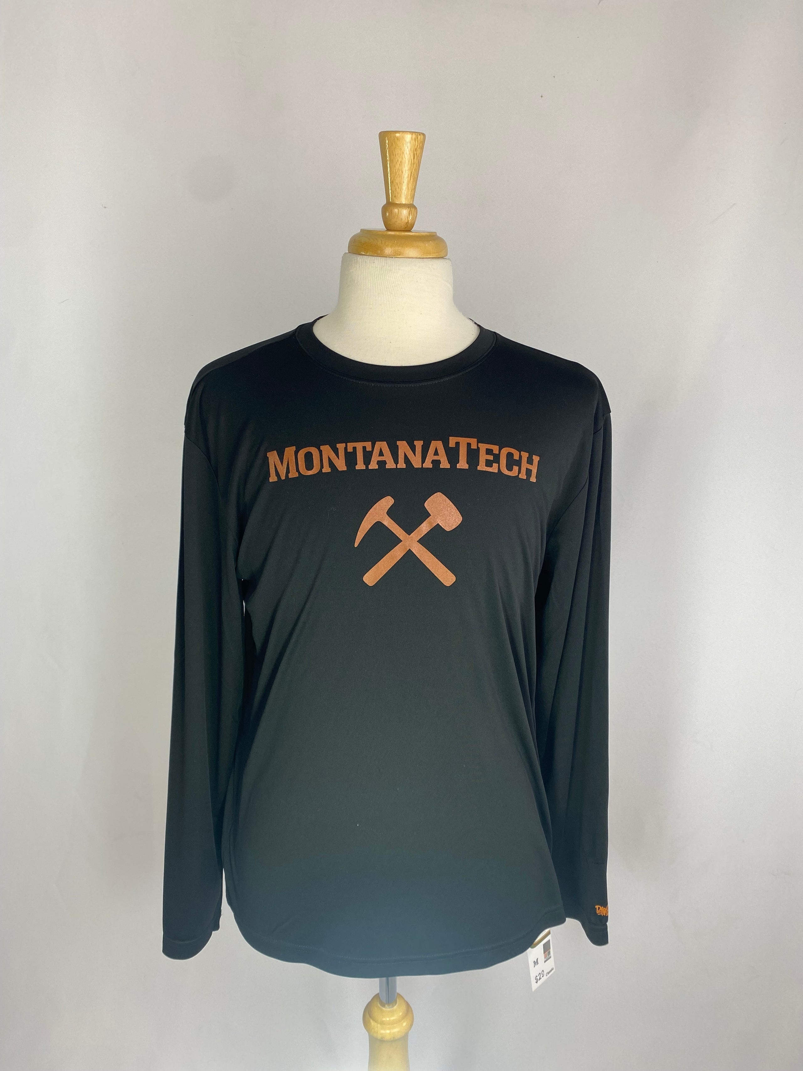 Montana Tech Logo Drifit Black Long Sleeve | Dig City Supply LLC